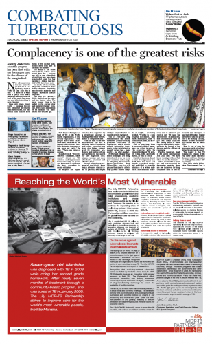 Financial Times Publishes Special Report on “Combating Tuberculosis ...