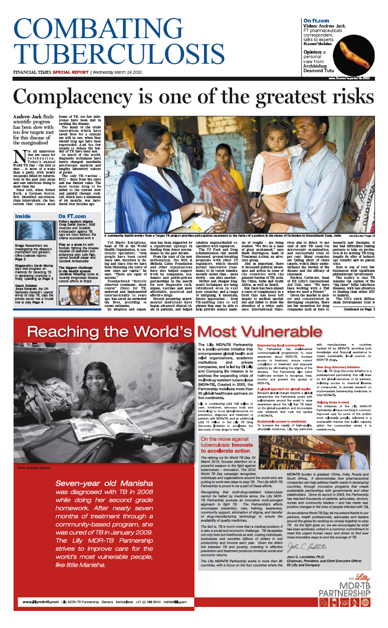 Financial Times Publishes Special Report on “Combating Tuberculosis ...